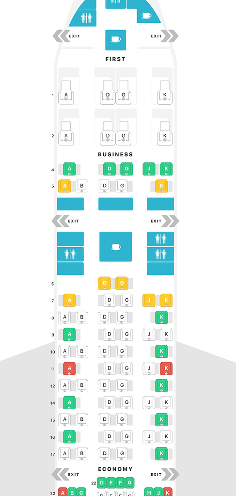 Swiss Business Class Sitzplatz 777 zu zweit - Erfahrung Reihe 5 ...
